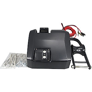 12V Up to 35 LBS Electric Marine Anchor Winch, Saltwater Boat Anchor Windlass Kit, Heavy Duty Towing Winches for Fishing Boat Pontoon Boat (Black, 35 LBS)