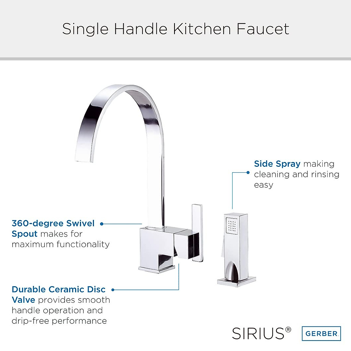 Gerber D401144 Kitchen Faucet, Chrome