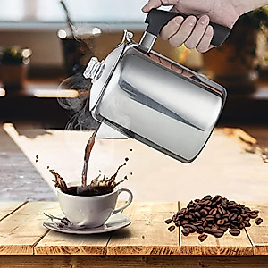 Cook N Home 8-Cup Stainless Steel Stovetop Coffee Percolator Pot Kettle, Tea