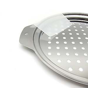Hicook Stainless Steel Spaetzle Maker Lid with Scraper Traditional German Egg Noodle Maker Pan Pot Spaghetti Strainer