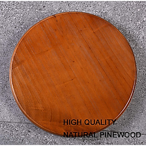 Topower Industrial Retro Vintage Farm Wooden Tractor Stool Kitchen Swivel Height Adjustable bar Stool (Dark Brown)