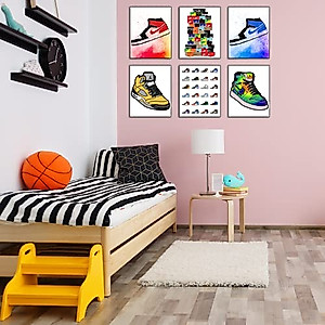 Sneaker Poster Stacked Shoebox Collection Hypebeast Sneaker Poster Set of 6 Unframed (8''x10'') Hypebeast Room Decor Sneakerhead Posters for Guys Bedroom Sneaker Wall Art Gift for Boys Sneaker Print