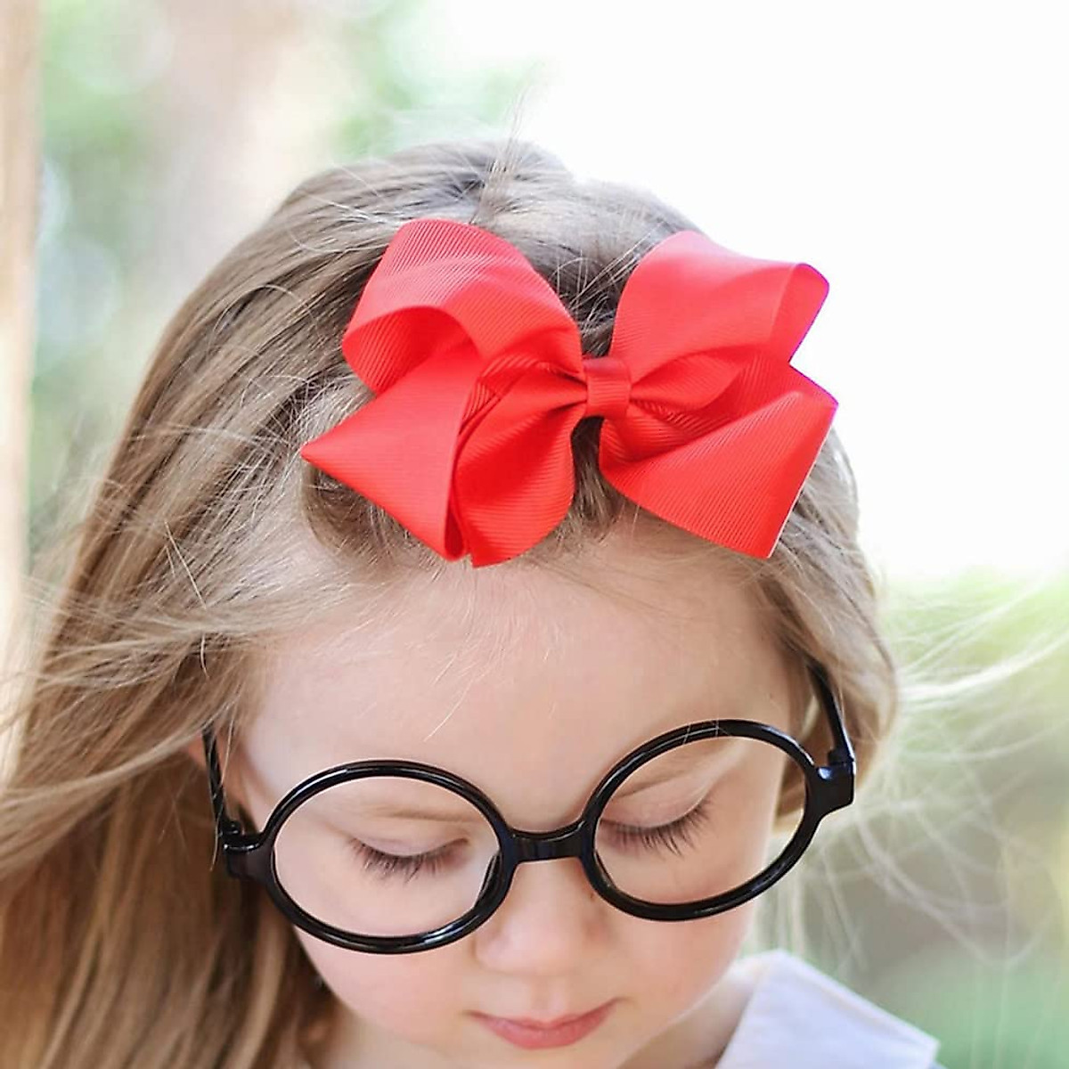 CN 20pcs 4" Hair Bows for Toddler Girls, Grosgrain Ribbon Pigtail Bows Alligator Clips Hair Accessories for Baby Girls Infants Teens Kids Children