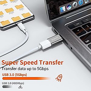 USB C to USB Adapter [2-Pack], Thunderbolt 3 to USB 3.0 OTG Adapter Compatible with MacBook Pro,Chromebook,Pixelbook,Microsoft Surface Go,Samsung Galaxy S8 S9 S10 S20 S21 S22 Ultra Plus,Note 9 10 20