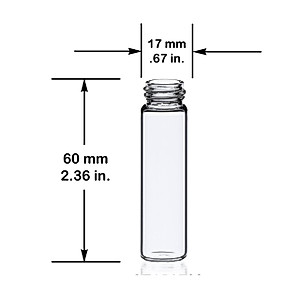 MagnaKoys® 2 Dram 1/4 oz Clear Glass Vials w/Straight Black Bulb Eye Glass Droppers for Essential Oils & Liquids (Pack of 2)