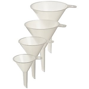 Dynalon 542365-0SET 4-Piece Polypropylene Lightweight Lab Funnel Assortment