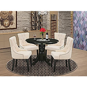 East West Furniture SHFR5-BLK-02 Dining Table Set, 5-Piece