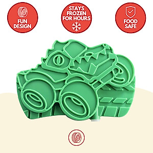 Monster Truck Reusable Hard Ice Pack Set of 3 Multicolor - Thin Cooler Fits Easily Inside Kids Lunch Box, Bento, Insulated Bag- Durable, Lightweight Design - Keep Food Cold for Hours - Back to School