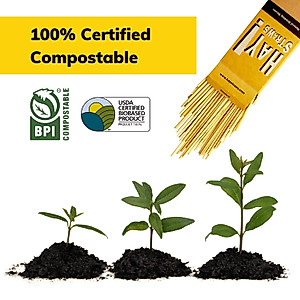 HAY! Straws Cocktail Straw | 100ct | 5" | 100% Biodegradable, 100% Plant-Based, Never Soggy, Gluten-Free | Sustainable Alternative to Plastic & Bioplastic Straws