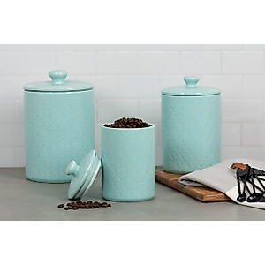 10 Strawberry Street Kitchen Canister, 3 Piece Set, Marquis Blue