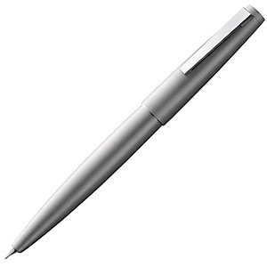Lamy 2000 silver - elegant fountain pen in a velvety matt polished stainless steel barrel - 14 ct. gold nib, partially platinum-plated - nib size F