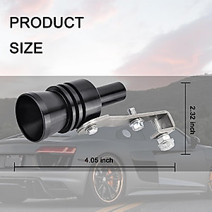 gunhunt 2 PCS Turbo Sound Whistle Simulator, 4.05" x 2.32" Car Roar Maker Tail Pipe Whistle, Universal Aluminum Turbo Sound Whistle Exhaust Muffler Sound Booster, Car Styling Accessories (Black)
