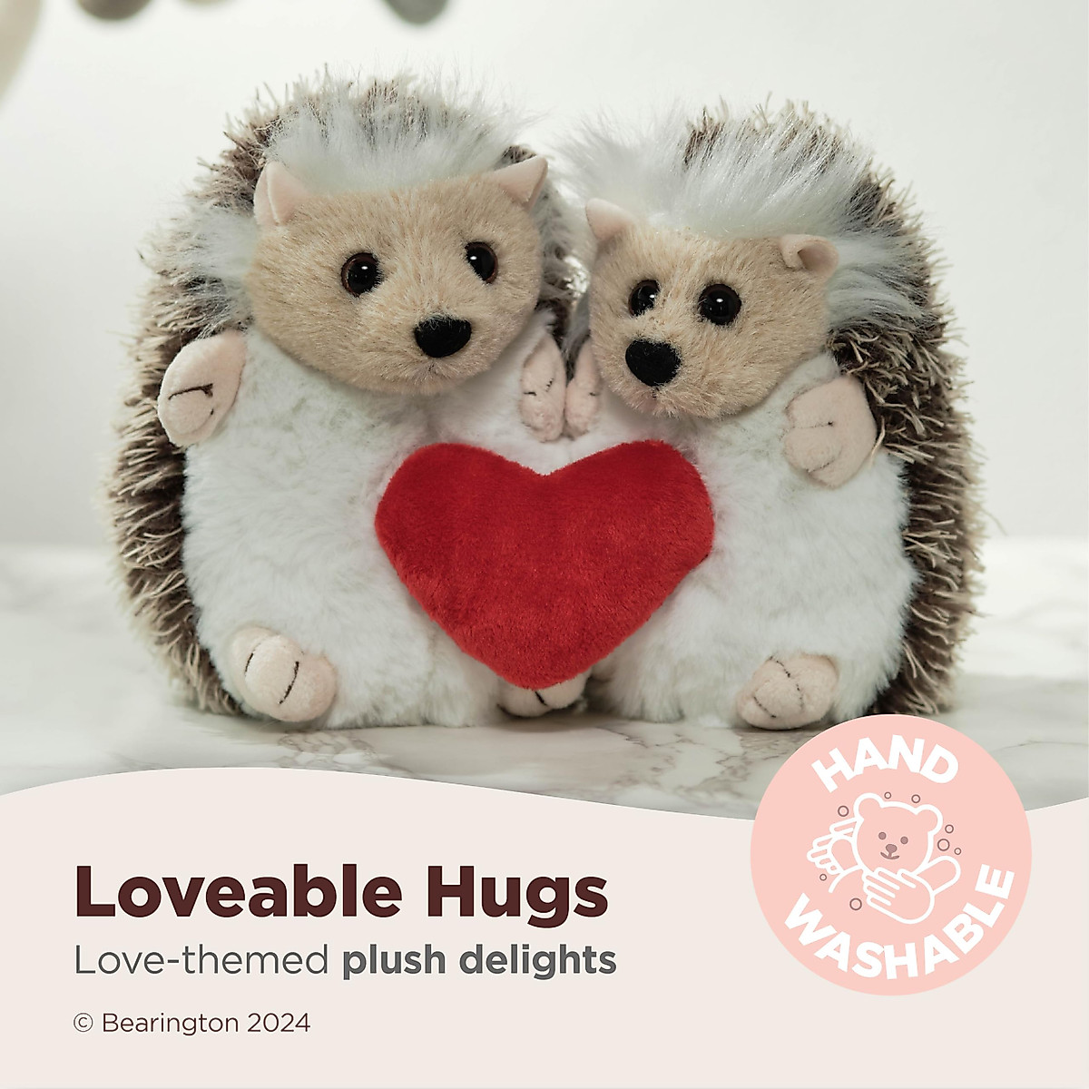 Bearington Hedgehog Stuffed Animal Plush 6 in Ideal for Valentine's Gift for Kids