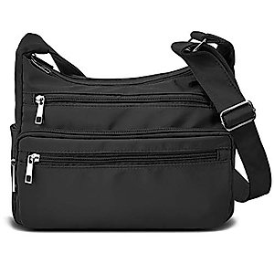 VOLGANIK ROCK Crossbody Bag for Women Waterproof Messenger Shoulder Bag Casual Nylon Purse Handbag Multi Pocket Lightweight Travel Bag