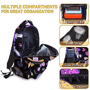 Mushroom Backpack with Lunch Box and Pencil Case Set, 3 in 1 Matching for Girls Boys Backpacks Combo, Aesthetic Bookbag and Pencil Case Bundle