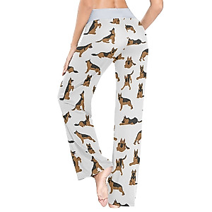 vvfelixl Women's Pajama Pants German Shepherd Dogs Sleepwear Lounge Pajama Bottoms White XL