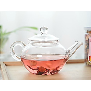Moyishi Glass Teapot Tea Cup Glass with Infuser and Lid Green Tea Cup (200ml Tea pot)