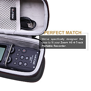 LTGEM EVA Hard Case for Zoom Tascam DR-05X / Zoom H5 4-Track Portable Recorder - Travel Protective Carrying Storage Bag
