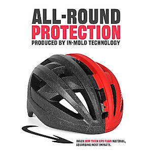 VICTGOAL Bike Helmet with USB Rechargeable Rear Light Detachable Magnetic Goggles Removable Sun Visor Mountain & Road Bicycle Helmets for Men Women Adult Cycling Helmets (L: 57-61 cm, Red)