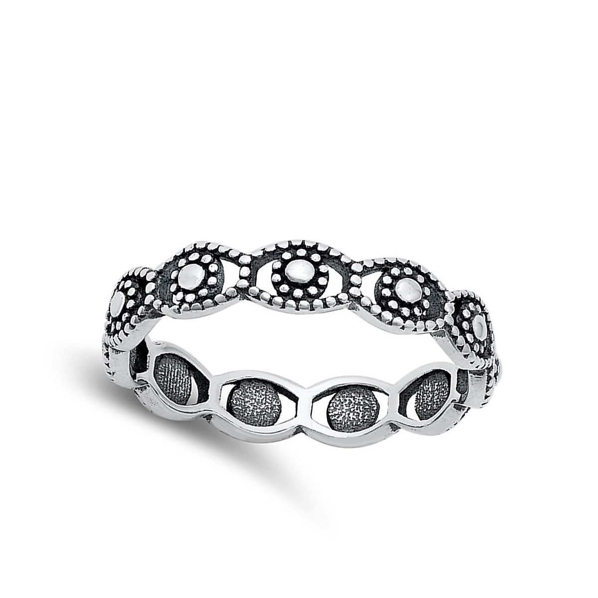 Bali Bead Sun Halo Ring New .925 Sterling Silver Band Size 9