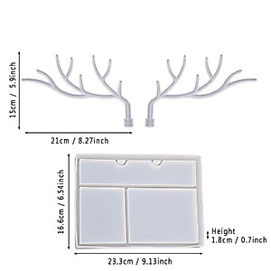 YIRUZWRD Deer Horn Silicone Molds Tree Branch Shaped Jewelry Display Holder Tray Mold Stand for Home Decoration Ring Pendant Show