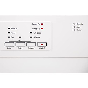 Magic Clean MCDW24WI Dishwasher 24-Inch Built in with 3 Wash Options and Automatic Cycles, Stainless Steel Construction with Electronic Control LED Display, Low Noise Rating, White