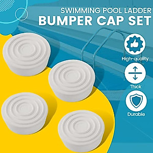 TonGass (4-Pack, White) Outside Pool Ladder Bumpers for Inground Pool - Pool Ladder Rubber End Caps Fit 1.9" Standard Swimming Pool Ladder Tubing Bumper Caps for Inground Pool Ladder Step End Caps