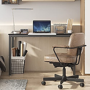 soges 47.2 Inch Computer Desk Home Office Desks Modern Laptop Table Industrial Study Writing Desk Suitable for Home Gaming Room Bedroom and Workstation, Black&White