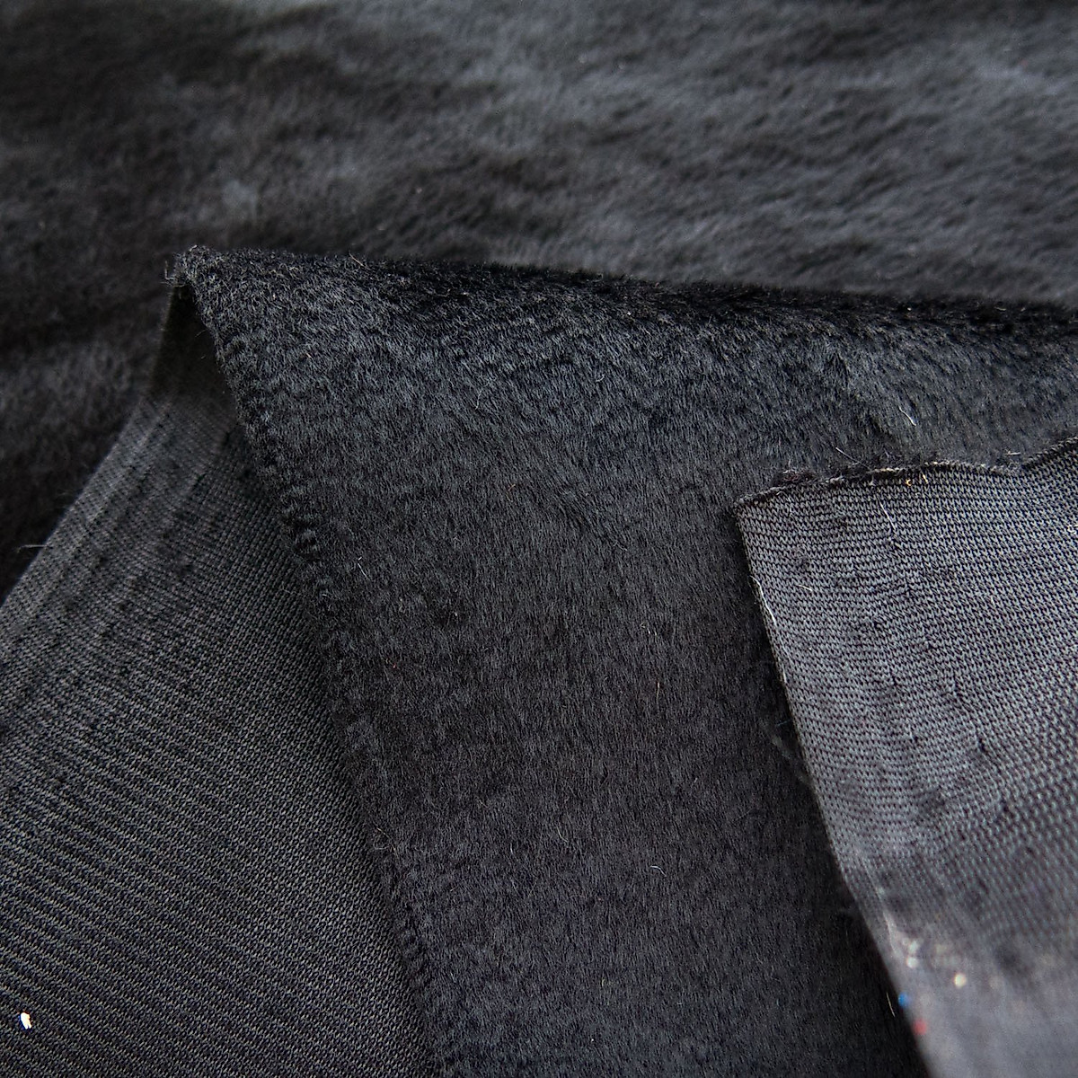 Faux Fake Fur Solid Velboa Black 60 Inch Fabric by the Yard (F.E.