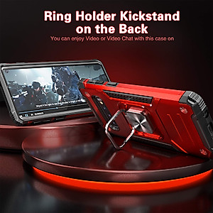 IDYStar for Galaxy S10 Case,Hybrid Drop Test Cover with Car Mount Kickstand Slim Fit Shockproof Hard Resistant Protective Phone Case for Galaxy S10,Red