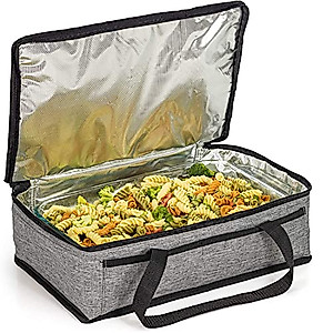 VP Home Insulated Casserole Carrier Travel Bag (Heather Gray) for Trip, Birthday Party, Mother's Day, Grocery Store, Supermarket, Outdoor Picnic etc.