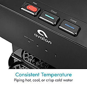 Avalon A5BLK Self Cleaning Bottleless Water Cooler Dispenser, UL, NSF certified Filters, Black Stainless Steel, full size