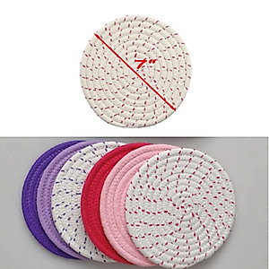 ELANE 6 Pcs Cotton Hot Pads Pot Holders for Kitchen Heat Resistant,Kitchen Hot Pads for Table，7 inch