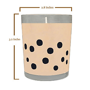 Classic Milk Tea Boba Candle, Vanilla Bean Scented, Large Glass Jar Candle