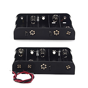 LampVPath (Pack of 2 5 AA Battery Holder, 5 AA Battery Holder with Leads, 5 AA Battery Holder with Wires