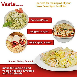 Vasta Veggie & Fruit Sheet Slicer, Stainless Steel Blade, 2 Attachements