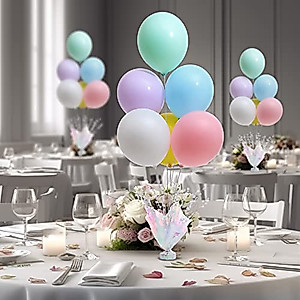 2 Set Pastel Birthday Decorations Rainbow Party Table Balloons Centerpiece Stand Kit for Girls Baby Shower Birthday Party Wedding Prom Table Decorations