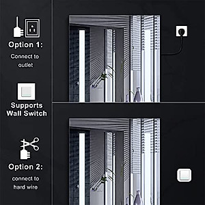 WELLFOR Bathroom Defog Mirror Medicine Cabinet with Dimmer, Outlets & USB Ports, Built in Shelves, Wall Bathroom Storage Organizer Cabinet, Recessed or Surface, Single Left Opening Door, 24" X 30"