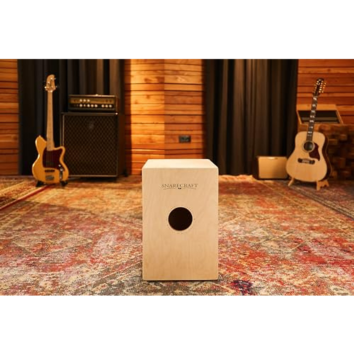 Meinl Percussion Snarecraft Cajon Box Drum with Internal Snares and Bass Tone for Acoustic Music — Made in Europe — Play with Your Hands, Baltic Birch, 2-Year Warranty, Burl Wood (SC80BW)
