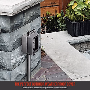 ENERLITES Outdoor Outlet Cover Extra-Duty in-Use Weatherproof Outdoor Decorator/GFCI Receptacle Outlets, Weatherproof Enclosure, 1-Gang 6.1” H x 3.4” W x 2.8” D, Clear Cover, IUC1V-D