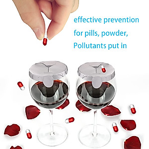 Drink Protection Cap,drink covers for alcohol protection，Disposable foil airtight lid stickers for wine glasses and tumblers. Easy to carry, night out, bar, party, (100 Pack)