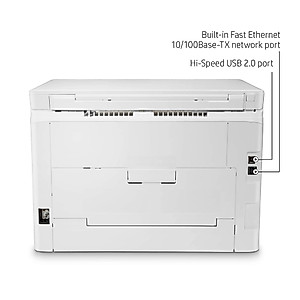 HP Color Laserjet Pro M182nw Wireless All-in-One Laser Printer, Remote Mobile Print, Auto-On/Auto-Off Function, 17 ppm, 150-Sheet, 600 x 600 dpi, Works with Alexa, Bundle with JAWFOAL Printer Cable