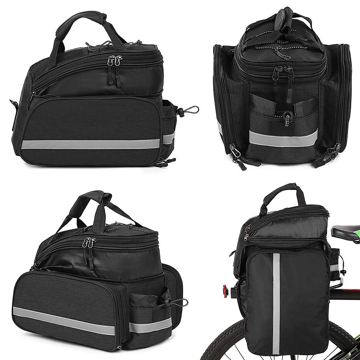 LIXADA Bike Rack Bag with Rain Cover, 25L Bike Bags for Bicycle Rear Rack, Waterproof Bike Saddle Panniers Trunk Bag, Expandable Cycling Rear Seat Bag Backseat Carrier Storage Luggage Shoulder Bag