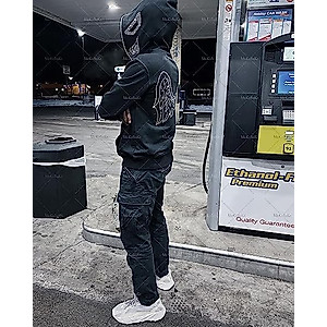 Y2k Black Rhinestone Zip Up Hoodie Women Oversized Sweatshirt Grunge Aesthetic Hoodies Men Casual Jackets Streetwears