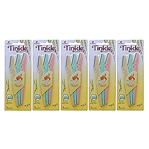 TINKLE DORCO EYEBROW RAZOR, 5 PACKS (15 RAZORS) | DERMAPLANING RAZOR TOOL | HOLIDAY STOCKING STUFFERS