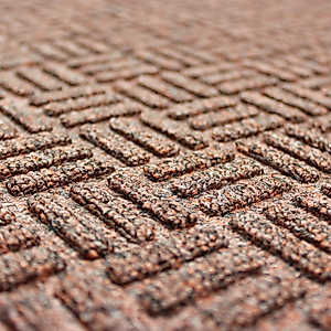 ULTRALUX Premium Indoor Outdoor Door Mat 35” x 59” Absorbent, Strong, Non-Slip Entry Rug Heavy Duty Rubber Backed Doormat, Brown Dirt Barrier Entrance Mat