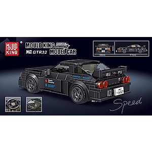 Mould King Initial D Car Nissan Skyline GTR32 Race Car Building Sets with Display Case, 27014 Collectible Speed Champion Car Building Blocks, Classic Race Car Building Kits for Adults Kids 8+(359PCS)