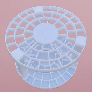 KaiLife Makeup & Artist Paint Brush Holder 49 Hole Plastic Desk Stand Holding Rack for Pens, Pencils, Eyeliner, Cosmetic Brushes Crate Storage Organizer White