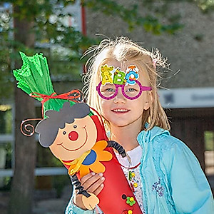 HOWAF 27 pcs Back to School Party Glasses Photo Booth Props, First Day of School Paper Glasses for Kindergarten Preschooler Photo Booth Props Party Decorations Supplies, Back to School Selfie Party Photo Booth Props Supplies