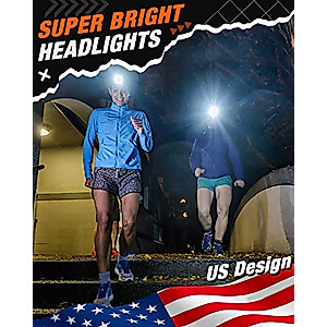 Victoper 2 Pack LED Headlamp, 1100 Lumen Bright Lightweight Head Lamp with 4 Mode, IPX5 Waterproof Head Light with Red Light for Running Fishing Hiking Camping, Outdoor Head Flashlight for Adults Kids